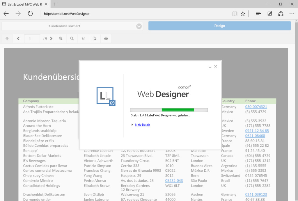 Web & Cloud Reporting für ASP.NET (MVC / Core) mit List & Label