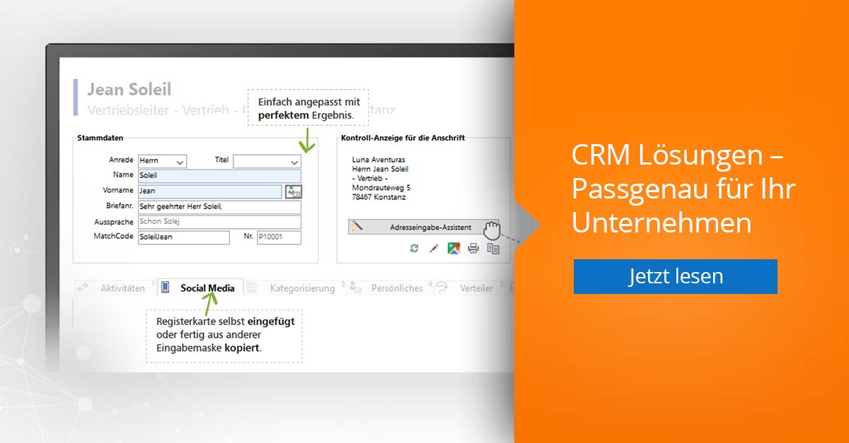CRM-Lösungen von combit - sofort einsatzbereit & anpassbar