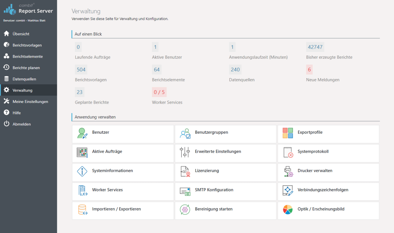 combit Report Server - webbasierte Berichtsplattform