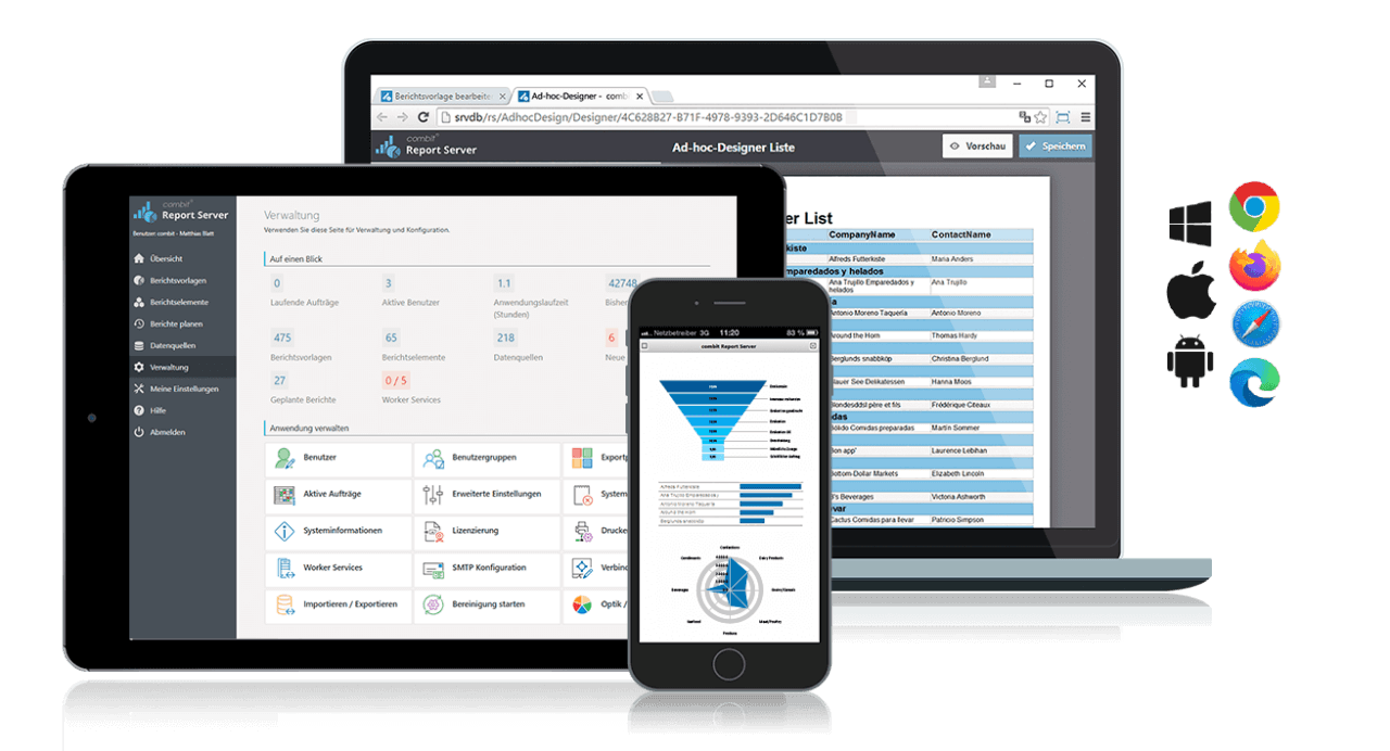 combit Report Server - webbasierte Berichtsplattform